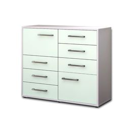 Stil.Zeit Sideboard Clarissa | Korpus Weiß | Mint mit Griffen (92x79x35cm)