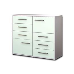 Stil.Zeit Sideboard Circe | Korpus Weiß | Mint mit Griffen (92x79x35cm)