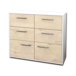 Stil.Zeit Sideboard Dalida | Korpus Weiß | Zeder mit Griffen (92x79x35cm)