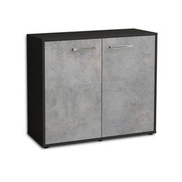 Stil.Zeit Sideboard Blanka | Korpus Anthrazit | Beton mit Griffen (92x79x35cm)