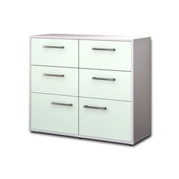 Stil.Zeit Sideboard Dalida | Korpus Weiß | Mint mit Griffen (92x79x35cm)