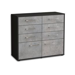 Stil.Zeit Sideboard Celeste | Korpus Anthrazit | Beton mit Griffen (92x79x35cm)