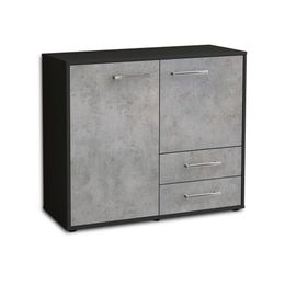 Stil.Zeit Sideboard Saila| Korpus Anthrazit | Beton mit Griffen (92x79x35cm)