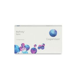 CooperVision biofinity Toric (3er Packung) Monatslinsen (0 dpt, Zyl. -0,75, Achse 10 ° & BC 8.7)