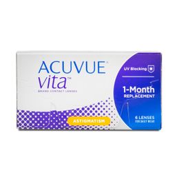 Johnson & Johnson ACUVUE Vita for Astigmatism (6er Packung) Monatslinsen (-2 dpt, Zyl. -0,75, Achse 70 ° & BC 8.6) mit UV-Schutz