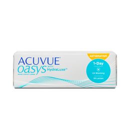 Johnson & Johnson ACUVUE Oasys 1-Day for Astigmatism (30er Packung) Tageslinsen (0 dpt, Zyl. -0,75, Achse 10 ° & BC 8.5) mit UV-Schutz