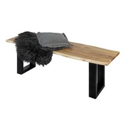 SAM® Sitzbank Baumkante 140 cm natur massiv Akazie schwarz