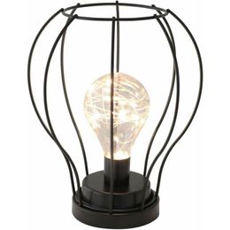 Led Deko-Lampe im Industrial Style 18,5 x 18,5 x 21 cm schwarz - Schwarz