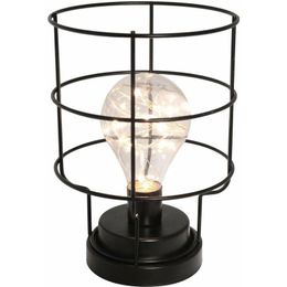 LED Deko-Lampe im Industrial Style 14,5 x 14,5 x 19 cm schwarz - Schwarz