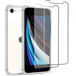 Hülle iPhone 7 / Iphone 8 / Iphone SE 2020 und 2 schutzfolien - TPU - Transparent