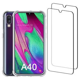 Hülle Galaxy A40 und 2 schutzfolien - Recycelter Kunststoff - Transparent