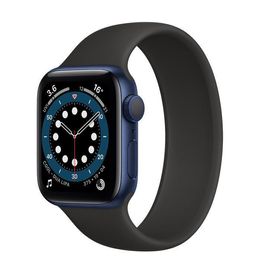 Apple Watch (Series 6) 2020 GPS + Cellular 44 mm - Aluminium Blau - Sportarmband Schwarz