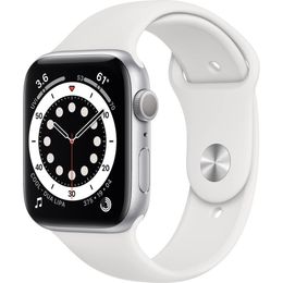 Apple Watch (Series 6) 2020 GPS + Cellular 44 mm - Titan Silber - Sport loop Weiß