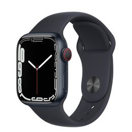 Apple Watch (Series 7) 2021 GPS + Cellular 45 mm - Aluminium Mitternacht - Sportarmband Schwarz