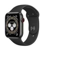 Apple Watch (Series 6) 2020 GPS + Cellular 44 mm - Titan Schwarz - Sportarmband Schwarz