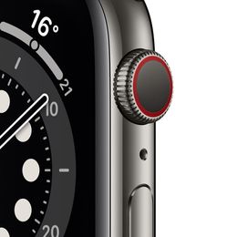 Apple Watch (Series 6) 2020 GPS + Cellular 40 mm - Rostfreier Stahl Graphit - Sportarmband Schwarz