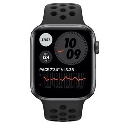 Apple Watch (Series 6) 2020 GPS + Cellular 44 mm - Aluminium Space Grau - Nike Sportarmband Schwarz