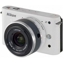 Kamera Hybrid - Nikon 1 J1 - Weiß + Objektiv Nikkor VR 30-110mm
