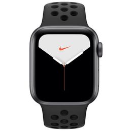 Apple Watch (Series 5) 2019 GPS + Cellular 44 mm - Aluminium Space Grau - Nike Sportarmband Schwarz