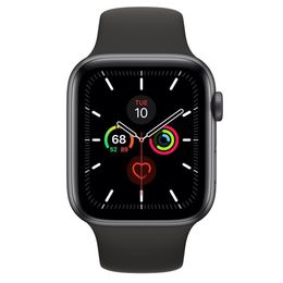 Apple Watch (Series 5) 2019 GPS 44 mm - Aluminium Grau - Sportarmband Schwarz