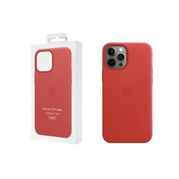 Apple-Leder Case iPhone 12 Pro Max - Magsafe - Leder Rot