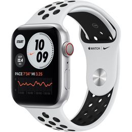 Apple Watch (Series 6) 2020 GPS 40 mm - Aluminium Silber - Nike Sportarmband Weiß/Schwarz