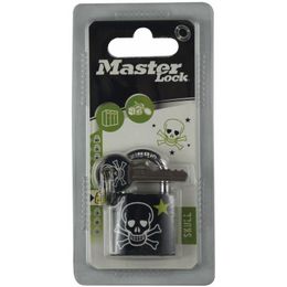 Master Lock - Vorhangschloss Skull mit Schlüssel, Breite 30 mm, verschsp., sb