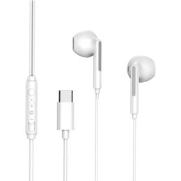 Xssive - In-Ear Kopfhörer Typ-C Headset mit Mikrofon usb-c weiß