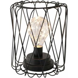 Led Deko-Lampe im Industrial Style 17 x 17 x 21 cm schwarz - Schwarz