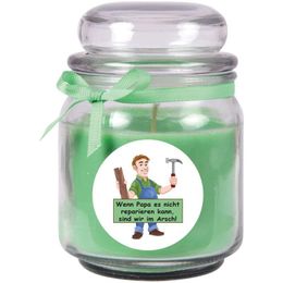 Hs Candle - Duftkerze im Bonbonglas zum Vatertag, Duft: Kokos ( Grün ), 300g - Brenndauer bis zu 70 Stunden, Kerze aus Glas mit Duft - Grün