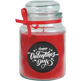 Duftkerze zum Valentinstag im Bonbonglas ( mit Deckel ) - Ideales Valentinstagsgeschenk für Sie und Ihn, vers. Motive zur Auswahl - Schwarz