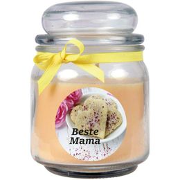 Hs Candle - Duftkerze im Bonbonglas zum Muttertag, Duft: Vanille ( Gelb ), 300g - Brenndauer bis zu 70 Stunden, Kerze aus Glas mit Duft - Gelb
