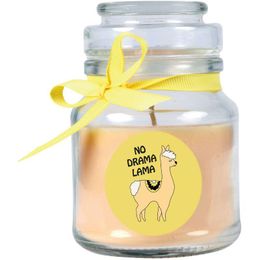 Duftkerze im Bonbonglas Comic, Duft: Vanille ( Gelb ), 120g - Brenndauer bis zu 30 Stunden, Kerze aus Glas mit Duft - Gelb