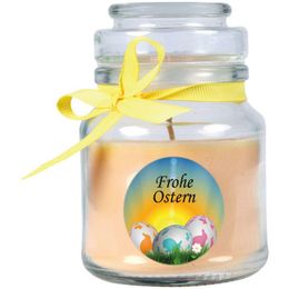 Duftkerze als Ostergeschenk ( Vanille-Duft ), Design: Ostereier - Kerze als Osterdeko - 120g. Wachs mit ca. 30 Stunden Brenndauer - Beige