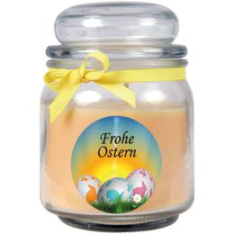 Duftkerze als Ostergeschenk ( Vanille-Duft ), Design: Ostereier - Kerze als Osterdeko - 300g. Wachs mit ca. 70 Stunden Brenndauer - Beige