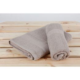 Home Collection Duschtuch 100% Baumwolle 70x140cm Saunahandtuch Badetuch Handtücher Badetücher Taupe