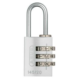 ► Abus Aluminium Zahlenschloss 145/20 in silber in 9 Farben zur Wahl - silber