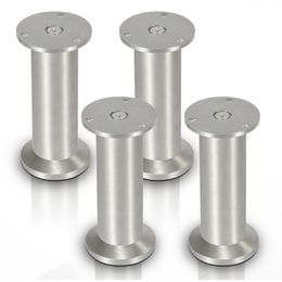 4er Set Möbelfüße Tischbeine Sockelfuß Tischfuß Möbel Aluminium.Höhe:200 mm Durchmesser: 40 mm Höhenverstellung: + 15 mm - HENGDA