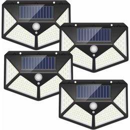 4 Stück Solar Wandleuchte mit Bewegungserkennung LED Wandlampe Kaltweiß 6000K Für Hof Garten Flur Terrasse Nahe Wand Pathway Patio Villa