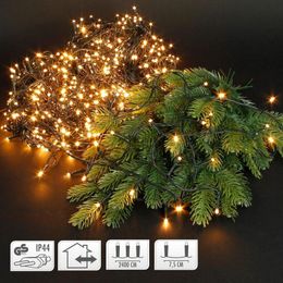 ECD Germany Led Lichterkette 24m mit 320 LEDs Warmweiß, Strombetrieben, IP44 Wasserdicht, Beleuchtung für Innen & Außen, Weihnachtsbeleuchtung Weihnachtsbaum