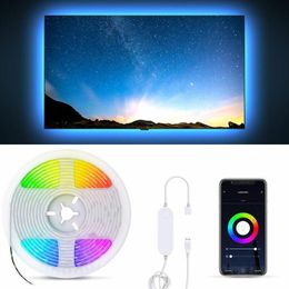 B.K.LICHT WiFi LED TV Band 2m USB Streifen Smart Home APP Lichtleiste RGB dimmbar Stripe - 10