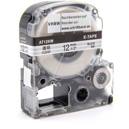 vhbw Schriftband Kassette Patrone 12mm kompatibel mit KingJim SR3900P, SR40, SR530, SR530C, SR550, SR6700D, SR750, SR950 Ersatz für LC-4TBW, ST12KW.
