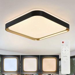 Deckenlampe led Deckenleuchte Wohnzimmer Dimmbar - Modern Schlafzimmerlampe Eckig mit Fernbedienung Küchenlampe in inkl. Memoryfunktion Deko