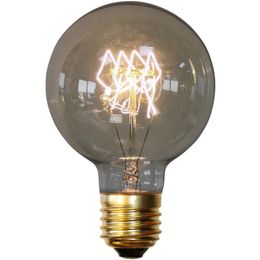 PRIVATEFLOOR Vintage Edison-Glühbirne - Globe Transparent - Messing, Glas, Metall - Transparent