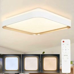 ZMH Deckenlampe LED Deckenleuchte Wohnzimmer Dimmbar - Modern Schlafzimmerlampe Eckig mit Fernbedienung Küchenlampe in inkl. Memoryfunktion Deko