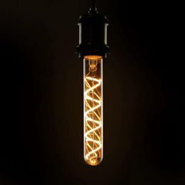 Led Edison Gluehbirne Röhrenlampe E27 Vintage Glühlampe in Röhrenform Goldfarbe tube Warmweiß Spirale Filament Antike Nostalgie & Retro Beleuchtung