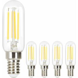 4 Stück led Gluehbirne E14 Vintage Lampe - T25 Leuchtmittel edison Light Bulb 2700K 4W Glühlampe Warmweiß Filament Retro Birne Glas Antike