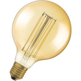 Osram Vintage 1906 LED-Lampe mit Gold-Tönung, 5,8W, 470lm, Kugel-Form mit 125mm Durchmesser & E27-Sockel, warmweiße Lichtfarbe, gerades Filament, dimmbar,