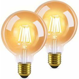 Led Gluehbirne E27 Vintage Lampe - G80 Leuchtmittel edison Light Bulb 2700K 4W Glühlampe Warmweiß Filament Retro Birne Glas Antike Energiesparlampe