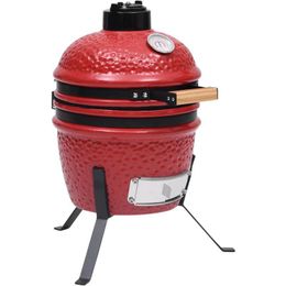 Prolenta Premium 2-in-1 Kamado-Grill Smoker Keramik 56 cm Rot - Rot